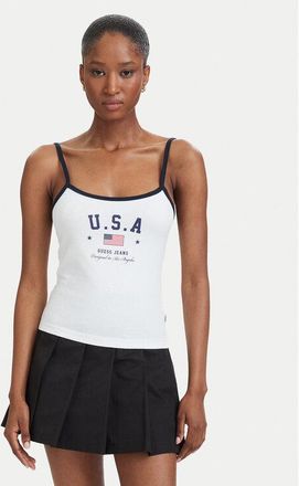 Guess Top W6YP20 K4202 Wei&szlig; Slim Fit