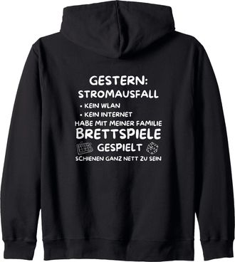 Mapanoli Design Gestern Stromausfall - Brettspiele Fans Humor Spruch Kapuzenjacke