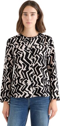 Cecil Damen 3412484 Bluse mit Grafikmuster, Light Greige, XXL
