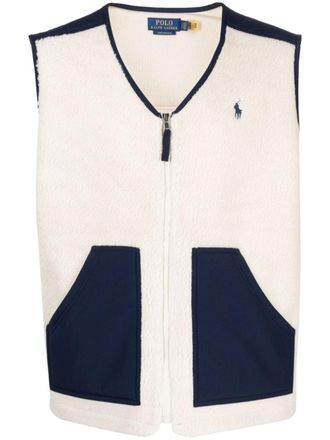 Polo Ralph Lauren gilet &agrave; design color block - Tons neutres