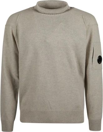 C.P. Company C.p. Company, Homme, Pulls, Gris, Taille: M Pull Col Roul&eacute; en Laine dAgneau GRS
