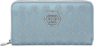 Philipp Plein Portemonnaie - Brieftasche Mit Rei&szlig;verschluss - Gr. unisize - in Blau - f&uuml;r Damen