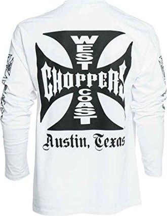West Coast Choppers T-Shirt Longsleeve OG Cross, Farbe:white;Größe:XXL