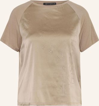 Betty Barclay T-Shirt Im Materialmix Mit Schmucksteinen grau