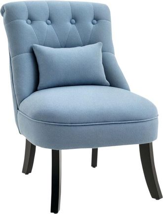 HOMCOM Homcom - Sessel Wohnzimmer Relaxsessel Loungesessel Ruhesessel mit R&uuml;ckenkissen, Holzbeine, Lesesessel mit Leinenoptik, Polstersessel f&uuml;r