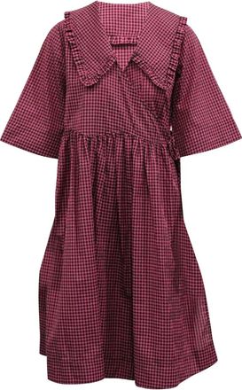 Ganni robe mi-longue à carreaux - Rose