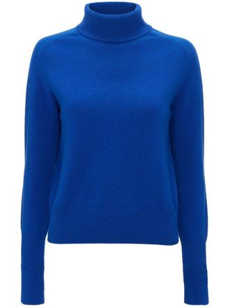 Victoria Beckham Fein gestrickter Rollkragenpullover - Blau