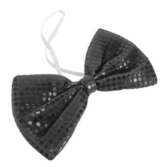 UPKOCH Noeud à Paillettes Noir Pré-Noué 24X15 CM pour Déguisement Carnaval Spectacle Fête Accessoire et Scintillant pour Bal Masqué et Danse