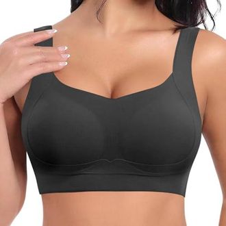 Generic Soutien Gorge Invisible Soutien Gorge sans Armature Brassiere Femme sans Armature De Classique Fermeture Devant Zip Seamless Soutien Doux Tissu Extens