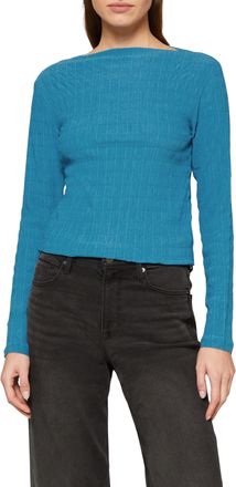 s.Oliver Jersey-Shirt mit Strukturmuster und U-Boot-Ausschnitt