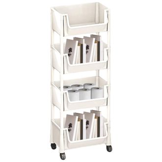 Generic B&uuml;cherwagen, Rollwagen mit gro&szlig;er Kapazit&auml;t f&uuml;r Kinder, Wohnzimmer im Kinderzimmer, multifunktionale Organisation f&uuml;r Schreibwaren, Spielzeug