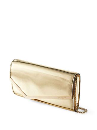 Jimmy Choo London Womens Envelope Clutch Emmie Metallic Fabric Bags