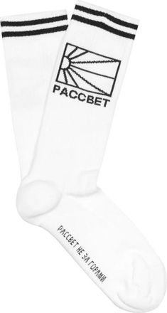 Rassvet unisex, Sous-vêtements, Blanc, Taille: ONE Size Chaussettes Hautes Logo Blanc Unisexe