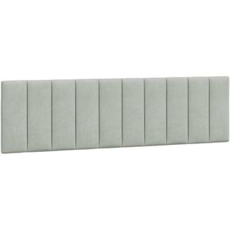 vidaXL Coussin de t&ecirc;te de lit gris clair 180 cm velours Vidaxl