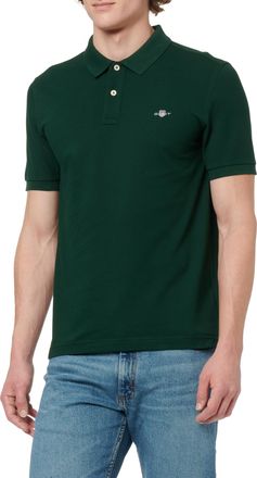 GANT Herren Slim Shield SS Pique Polo Polohemd, Gr&uuml;n, XXL