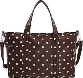 Generic Sac &agrave; bandouli&egrave;re en polyur&eacute;thane &agrave; pois pour femme, grande capacit&eacute;, sac &agrave; bandouli&egrave;re pour l&eacute;cole, les voyages quotidiens, caf&eacute;, 360.00x90.00x210.00