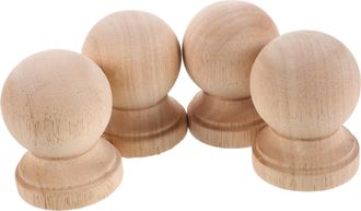 Artibetter 4 Stück Runde Holzbaluster spindeln aus Massivem Holz Dekorative Unvollendete Finials für Wein Küchenschränke Vielseitige Innenraumverzierung Natürlic