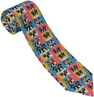 Generic Cravate Imprim&eacute; De Chien De Berger Fran&ccedil;ais Kawaii Formelle Necktie Fine Cravate Pour Homme Pour &Eacute;v&eacute;nements Accessoires Remise De Dipl&ocirc;me