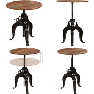 vidaXL Bartisch Altholz Massiv 75x(76-110) cm - Esstisch - Bartisch - Holzm&ouml;bel - Industrielles Design - H&ouml;henverstellbar - Home & Living