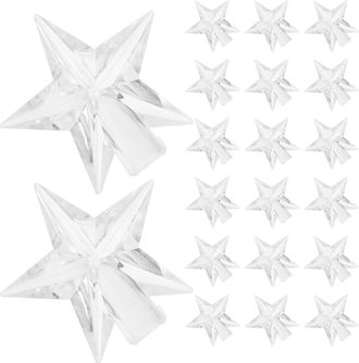 NUOBESTY 100 St&uuml;ck Lampenschirm Abdeckungen aus Transparentem Kunststoff Kleine Lichtschutzabdeckungen f&uuml;r Lichterketten F&uuml;nfzackige Sternform Stimmungsvolle W