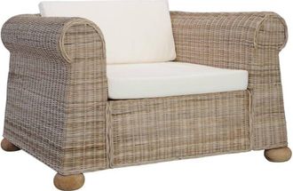 vidaXL Vidaxl - Sessel mit Kissen Natur Rattan