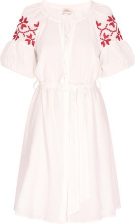 Usha Kleid Damen Weiss Rosa
