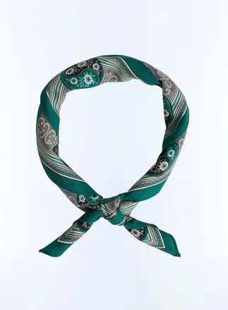 Fursac Bandana en laine et soie &agrave; motif - Taille Unique - Homme
