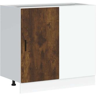 vidaXL vidaXL Sp&uuml;lenunterschrank R&auml;uchereiche Holzwerkstoff