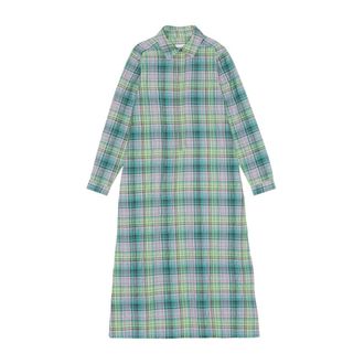 Ganni Kariertes Hemdkleid in Blau - - Dresses - Damen - Mehrfarbig - 2XS