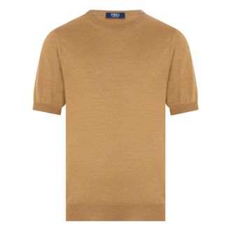 Fedeli Homme, Pulls, Brun, Taille: L Tricot &agrave; manches courtes et col rond