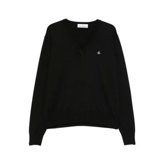 Vivienne Westwood Homme, Pulls, Noir, Taille: S V-neck Tricots