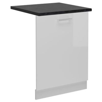 Vicco Panneau de lave-vaisselle R-Line, Blanc Haute brillance, 60cm, PT Anthracite, Vicco