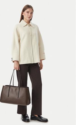 Calvin Klein Handtasche Emblem Aop Medium Work Tote LV04F3786G Dunkelbraun