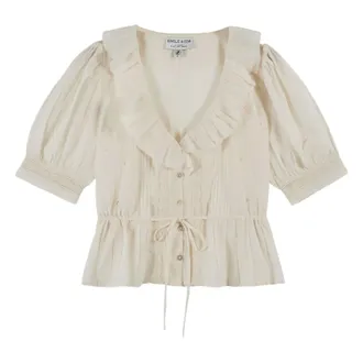Emile Et Ida Blouse Volants Brod&eacute;e Coton Emile et Ida