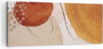 Arttor Panorama Bilder auf Leinwand 100x40cm Leinwandbild Orange Abstraktion Flecken Groß Wanddeko Bild Schlafzimmer Küche Wandbilder Dekoration Wohnzimmer W