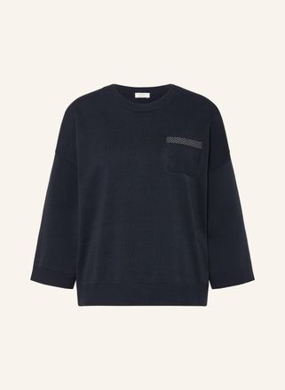 PESERICO Peserico Pullover Mit 3/4-Arm Und Schmucksteinen blau