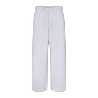 SKIMS Skims, Femme, Pantalons, Gris, Taille: 40 FR Pantalon droit classique en molleton de coton