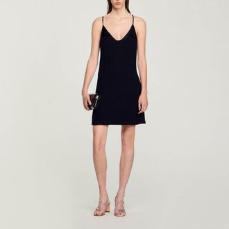 Sandro Kurzes Kleid mit Strasstr&auml;gern