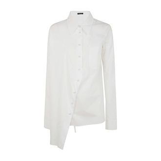 Ann Demeulemeester Femme, Blouses et Chemises, Blanc, Taille: 38 FR Chemise Blanche Popeline Épaules Tombantes