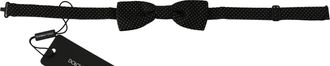 Dolce & Gabbana Black Polka Dots Silk Adjustable Neck Papillon Men Bow Tie