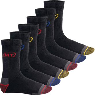 MT Herren Arbeits- und Freizeitsocken (6 Paar), Robuste Work Socken - Schwarz 39-42