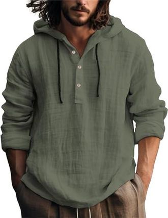 Generic Chemises pour homme Royaume-Uni - Chemise rétro en coton et lin hawaïen pour les vacances, la course à pied, le sport, la gym, lentraînement, les chem