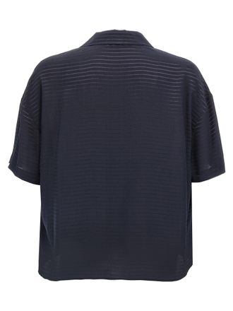 Saint Laurent Mens Blue Silk Polo Shirt