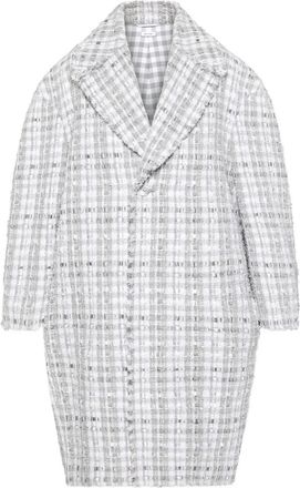 Thom Browne manteau en tweed à carreaux vichy - Gris