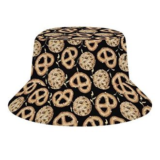 Generic Bretzels Et Biscuits Chapeau Soleil Anti-UV Chapeau De Pêcheur Pliable Visière Capeline pour Loisirs Jardinier Randonnée