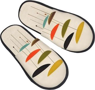 Generic Pantoufles Moelleuses Estampes Modernes Du Milieu Du Si&egrave;cle Chausson Antid&eacute;rapants Confort Slippers Pour Ext&eacute;rieur Unisex Femme M