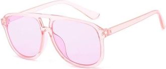 Generic Lunettes De Soleil Rétro Carrées Surdimensionnées For Hommes Et Femmes, UV400, For La Conduite, La Plage, Les Vacances, Le Shopping(Pink)