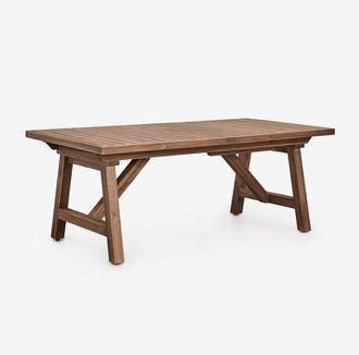 Sklum Rechteckiger Esstisch 200-260-320x75 cm ausziehbar aus Dubai-Akazienholz Akazienbraun dunkel 200 - 260 - 320 x 75 cm