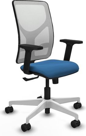 Piqueras y Crespo Computerstuhl mit 2D-Armlehnen, h&ouml;henverstellbare Lendenwirbelst&uuml;tze, ausgestattet mit 3 Positionen und Schneideschaum, mit 65 mm Nylon-Rollen, Wei&szlig;/H