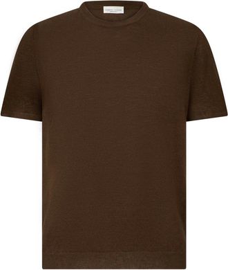 Roberto Collina Homme, Pulls, Brun, Taille: XL T-shirt Tricot Manches Courtes